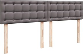 Box spring postel s matrací šedá 200x200 cm umělá kůže 3288438