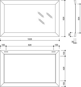 Sapho, CORONA zrcadlo v dřevěném rámu 628x1028mm, šampaň, NL721