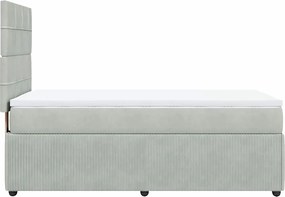 Box spring postel s matrací světle šedá 90x190 cm samet 3294514