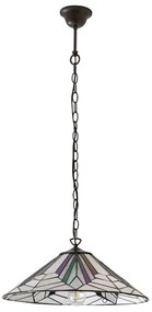 Endon 63938 - Lustr na řetězu Tiffany ASTORIA 1xE27/60W/230V pr. 48 cm