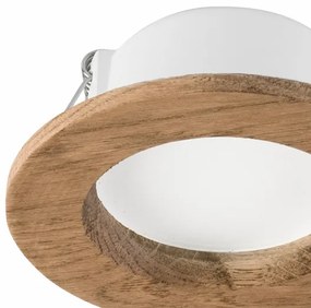 LED Podhledové svítidlo WOODY SPOT LED/5,5W/230V 4000K ořech pr. 10 cm