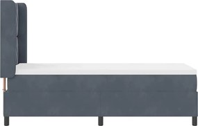 Postel s boxspringem s čelo Tmavě šedá 80 x 200 cm samet 3342033