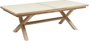 DEOKORK Hliníkový stůl BERGAMO 220/279 cm (efekt dřeva)