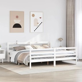 Rám postele s čelem bez matrace bílý 200x200 cm 3306654