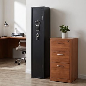 Costway Kovová zbraňová skříň s elektronickým kombinačním zámkem a 2 nouzovými