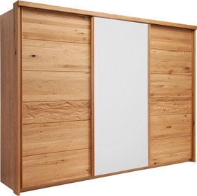 XXXLutz SKŘÍŇ S POSUVNÝMI DVEŘMI, dub, bílá, barvy dubu, 285/216/70 cm Linea Natura - Šatní skříně - 002686001548