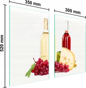 Skleněná Ochranná Deska Do Kuchyně 65x52 Víno
