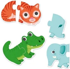 DJECO Puzzle Zvířátka / Skládačka / 10x2 dílky / velké dílky