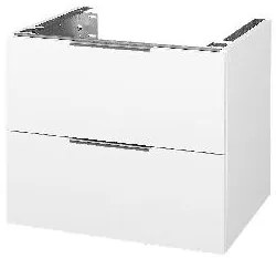 kielle Idolio - Umyvadlová skříňka 60x50x50 cm, lesklá bílá, stříbrné úchytky 50024600