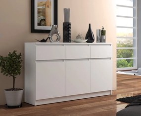Komoda 3D3S 120 Bílý