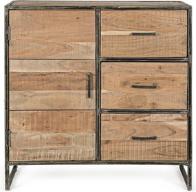 Komoda z masivu akácie v přírodní barvě 90x90x40 cm Elmer – Bizzotto