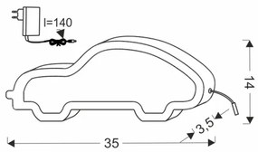 LED Dětská stolní lampa CAR LED/11W/230V černá