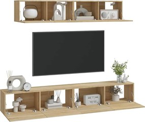 4dílný set TV skříněk dub sonoma kompozitní dřevo 3114536