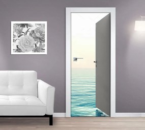Samolepící fototapeta na dveře 95x210cm - otevřené dveře - voda