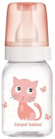 CANPOL BABIES Lahev s potiskem CUTE ANIMALS 120ml - růžová