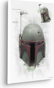 Komar Nástěnný obraz na rámu Star Wars Boba Fett Helmet Sketch 30 x 40 cm