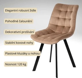 Vikio Jídelní set pro 8 osob 180x90 cm soft dub noha X béžová židle VJS238-8BE-S