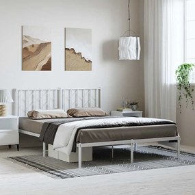 Kovový rám postele s čelem černý 75 x 190 cm