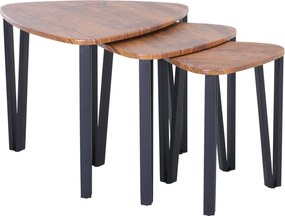 HOMCOM 3 minimalistické konferenční stolky s ocelovými nohami pro obývací pokoj 56x54,2x45,4cm | Aosom