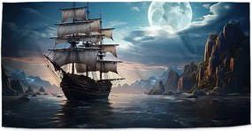 Sablio Ručník Plachetnice mezi skalami - 70x140 cm