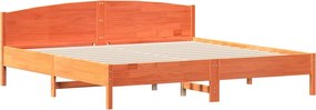 Postel bez matrace voskově hnědá 200 x 200 cm masivní borovice 3216190