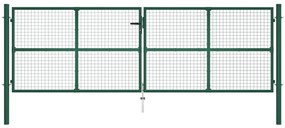 vidaXL Marketos Pletivá zahradní branka ocelová 400 x 125 cm zelená