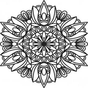 Vyřezávaný květ mandala dřevěný obraz na zeď z překližky I 3D HODINY PR0254