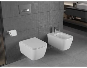 Mexen Stella WC mísa Rimless s pomalu padající deskou slim, duroplast, Bílá - 30680900