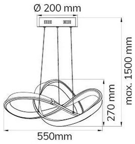 Wofi 6134.01.15.7000 - LED Stmívatelný lustr na lanku INDIGO LED/44W/230V