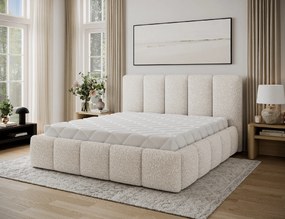 Postel Edvige + Dřevěný rám + plynový výtah + kontejner 140x200