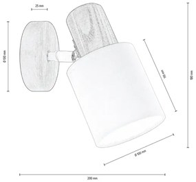 Spot-Light DO2248156 - Nástěnné bodové svítidlo TRENDY 1xE27/15W/230V borovice