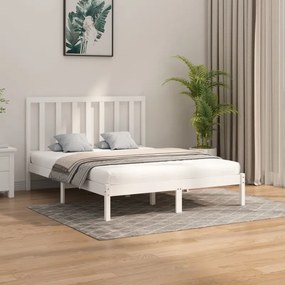 Rám postele bílý masivní dřevo 140 x 200 cm,  3106769 HangarStore.cz