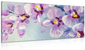 Obraz romantické fialové květy - 100x50 cm