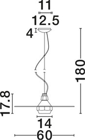 Matně černé ocelové závěsné svítidlo ø 60 cm Lora – Nova Luce