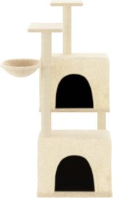 Škrabadlo pro kočky se sisalovými sloupky krémové 122 cm 172052