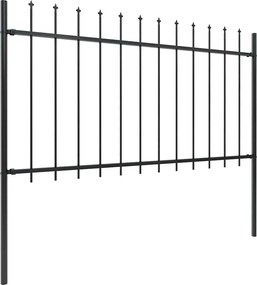 vidaXL Zahradní plot Woerden s kopím nahoře ocelový 170 x 100 cm [144925] Barva: Černá