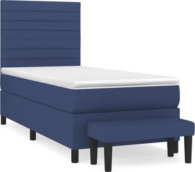 Box spring postel s matrací modrá 90x200 cm textil 3136651