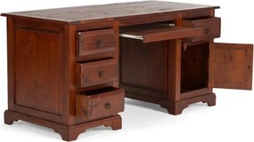 furniture-nabytek.cz - Masivní psací stůl Catana z borovice, lakovaný, hnědý – 160×70×78 cm