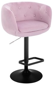 LuxuryForm DESIGN Barová židle MONTANA VELUR na černé kulaté podstavě - levandule