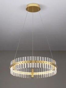 LED stmívatelný platinum zlatý moderní lustr Kezo