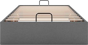 Osmanský rám postele bez matrací tmavě šedá 90x200 cm textil 3310848