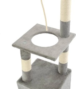 Škrabadlo pro kočky se sisalovými sloupky 109 cm šedé 170602
