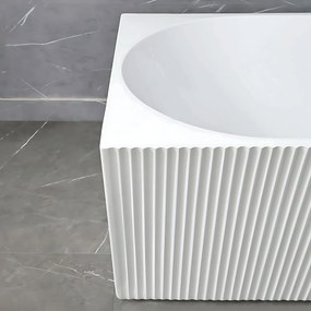 Rea Wenus, akrylová rohová vana 1700x800x575 mm, levá, bílá s měděnou matnou odtokovou zátkou, KPL-W8129