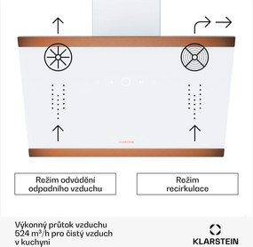 Klarstein FlashLine 60 digestoř, A++, 524 m³/h, 3 úrovně, dotyková, tichá, LED, odsávání/recirkulace, 100 W