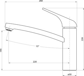 Sapho Sapho, LISON stojánková dřezová baterie, chrom, MJ125