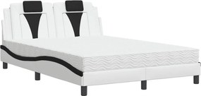 Postel Viana s matrací bílá a černá 140 x 190 cm umělá kůže 3208795