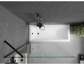 Mexen Next, vanová zástěna 1-křídlová 90 x 150 cm, fixní křídlo, 6 mm čiré sklo, černý profil, 895-090-000-00-00-70