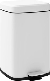 HOMCOM 20L Pěnový Odpadkový Koš z Nerezové Oceli s Tichým Víkem, Kompaktní, Odnímatelný Vnitřní Kbelík, 28L x 35Š x 45V cm, Bílý | Aosom