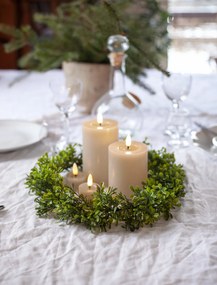 STAR TRADING Čajová LED svíčka Flamme Beige 4 cm – set 2 ks, béžová barva, plast, vosk