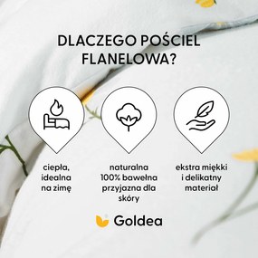 Goldea flanelové povlečení - heřmánek 140 x 200 a 70 x 90 cm